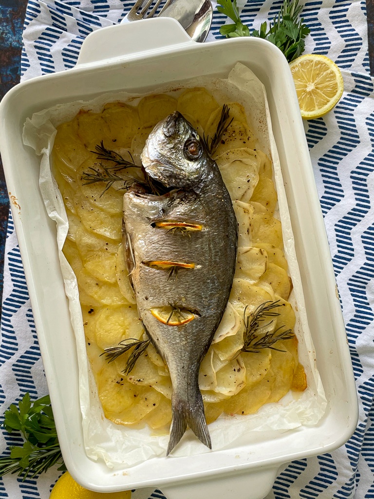 Orata Al Forno Baked Sea Bream With Potatoes Italian Kitchen Orata Al Forno Baked Sea Bream With Potatoes Italian Kitchen